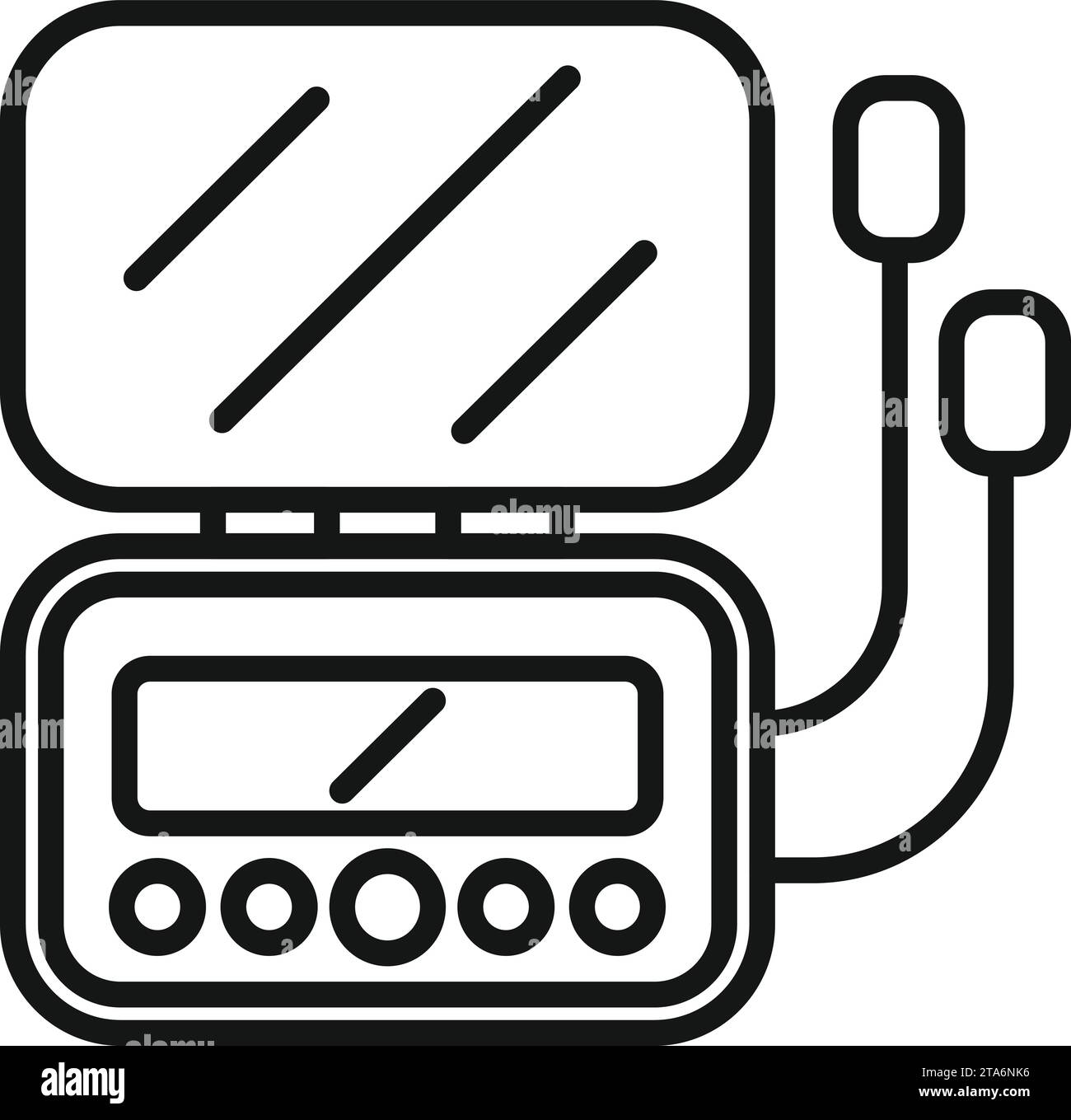 Pacemaker defibrillator icon outline vector. Automatic care massage ...