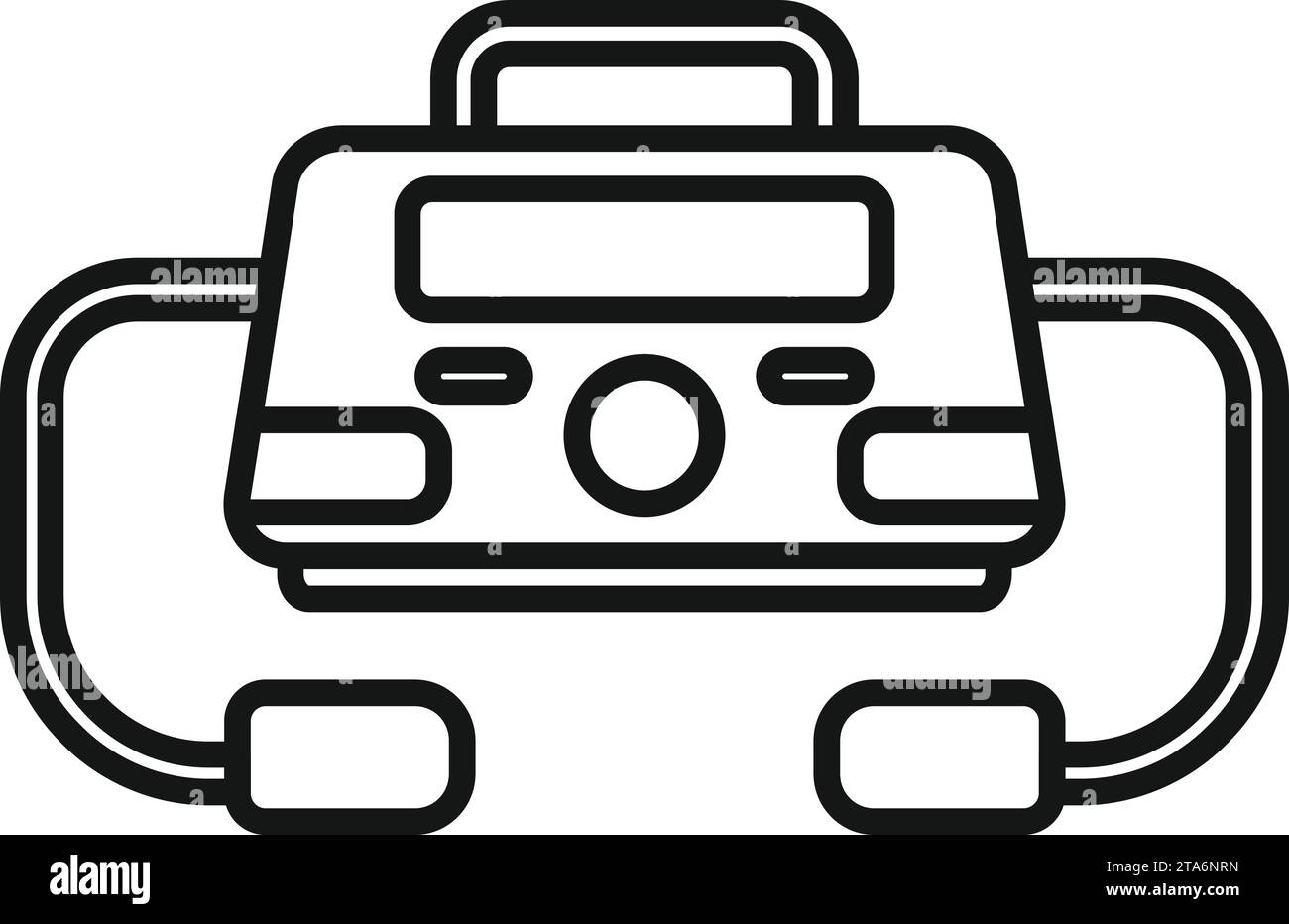 Defibrillator device icon outline vector. Treatment attack. Cross life saving Stock Vector Image ...