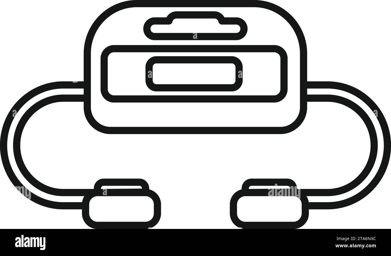 Heart attack aid device icon outline vector. Modern defibrillator. Portable device safety Stock ...