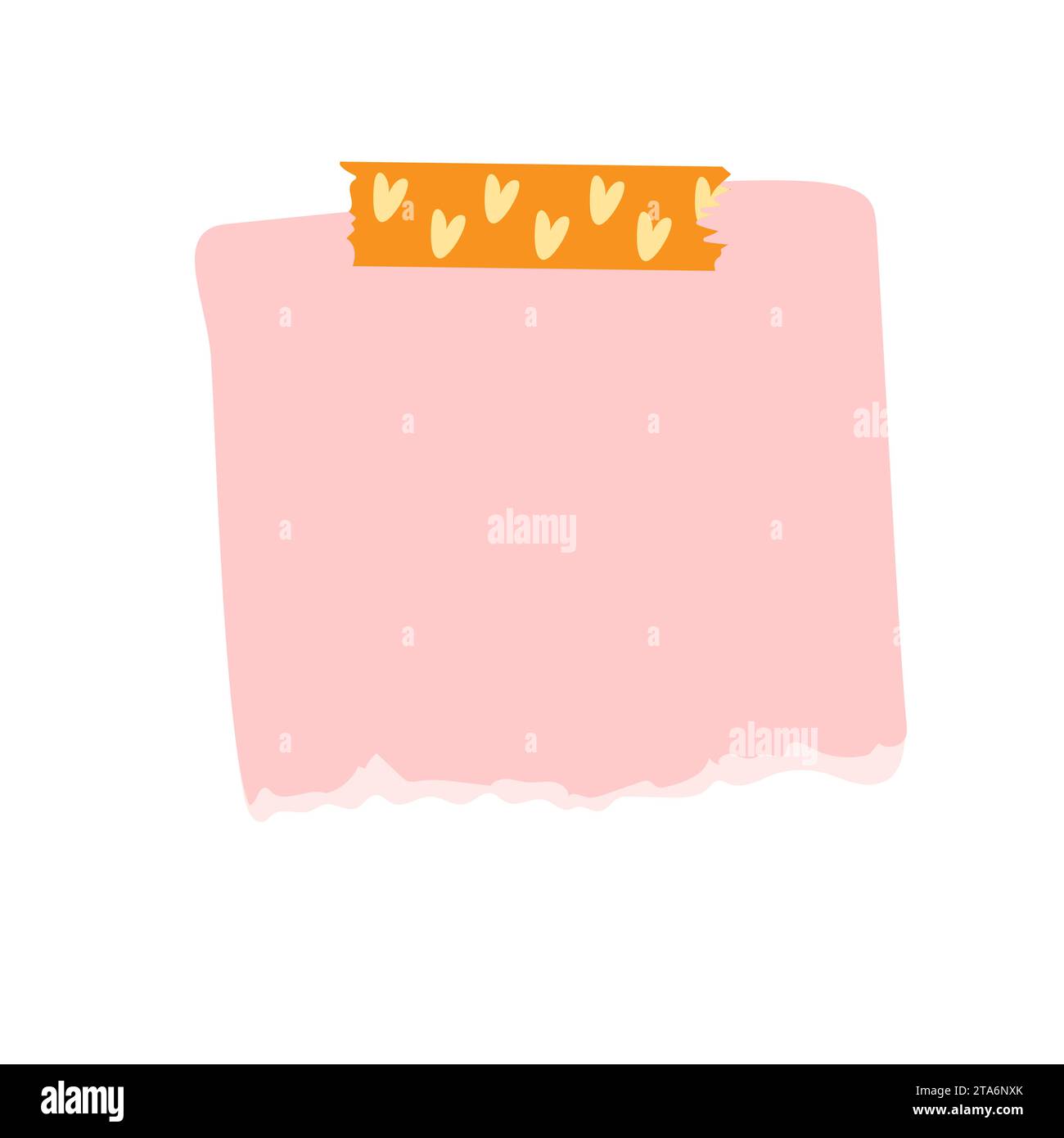 pink note paper post with heart type. Love romantic sticker on wall ...