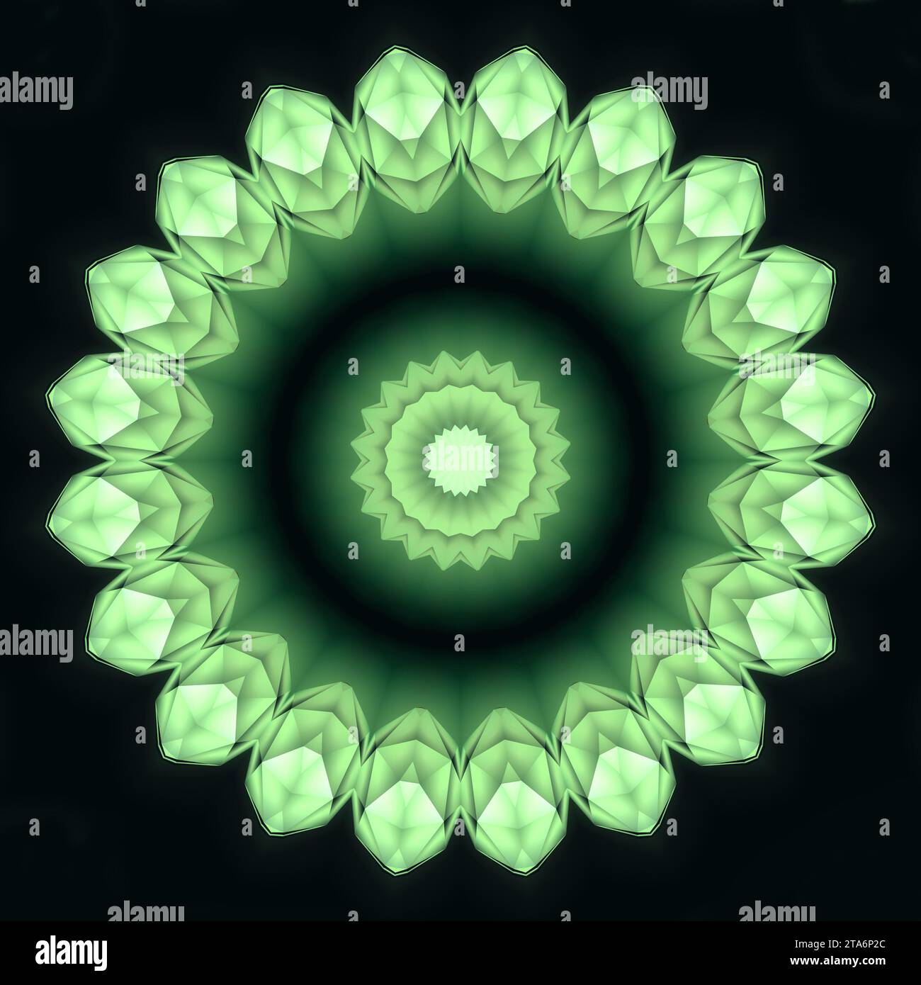 Abstract green crystal shape on dark background Stock Photo - Alamy