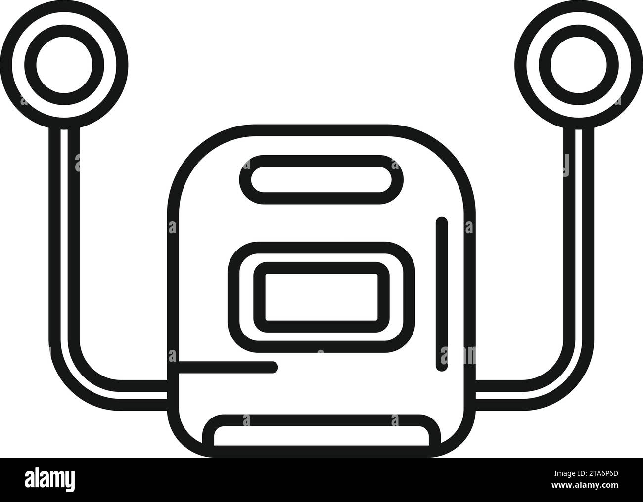 Cardiopulmonary defibrillator icon outline vector. First aid help. Portable device Stock Vector ...