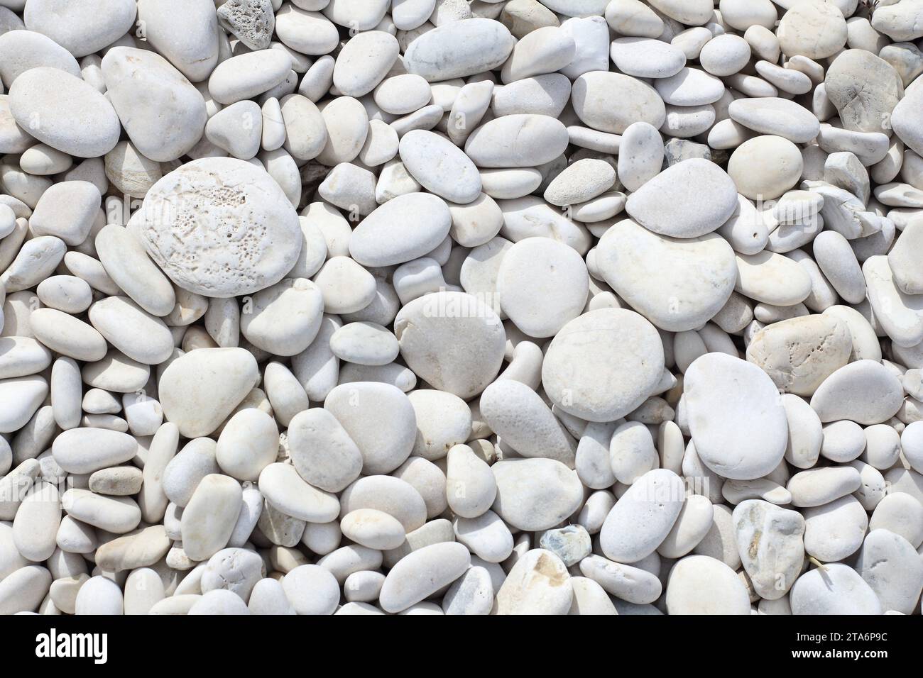 White zen stone beach texture in Corfu island, Greece. White stone ...
