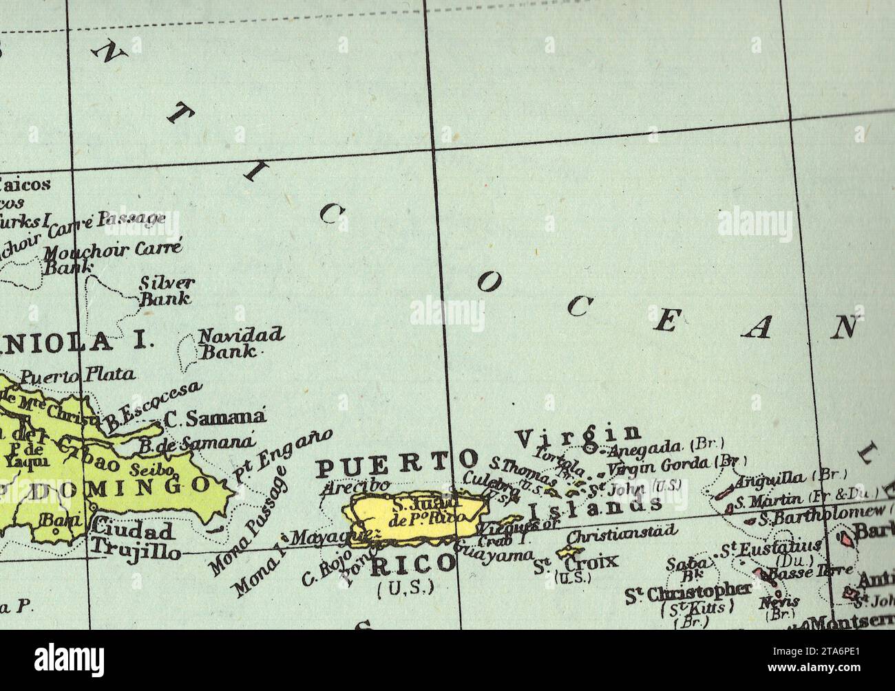 Puerto Rico And Virgin Islands Political Map Cartoon Vector
