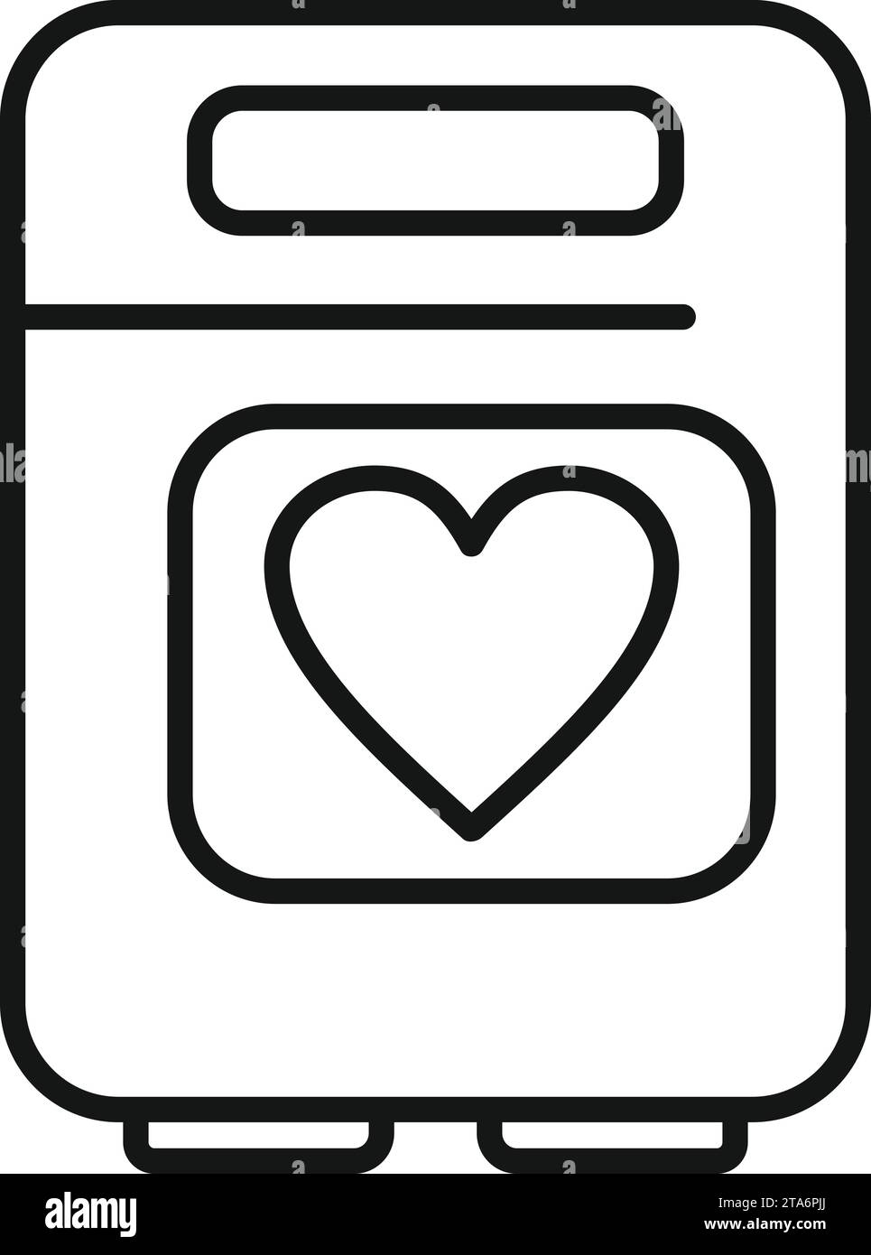 Automatic defibrillator icon outline vector. Breath attack problem. Cardiac care Stock Vector ...