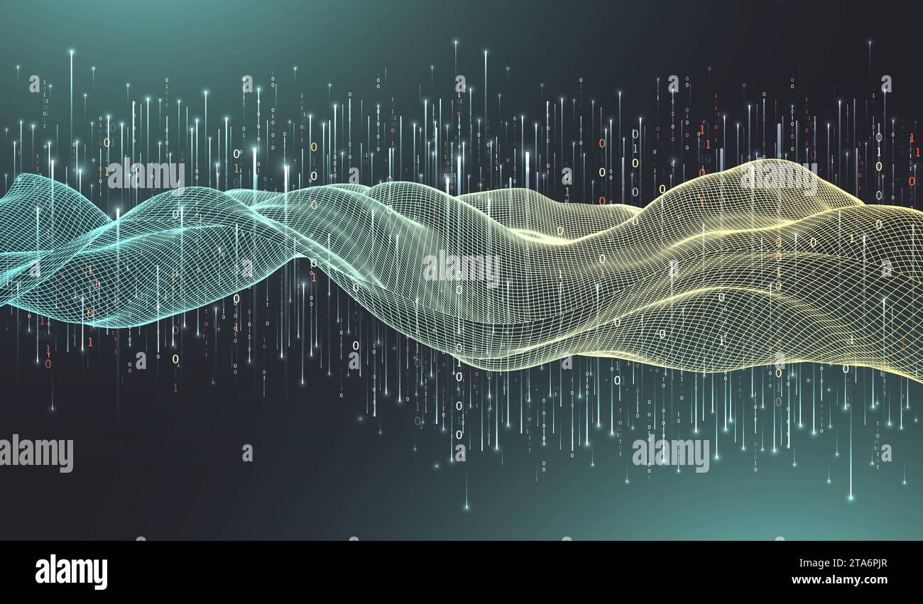 Big Data. Abstract digital futuristic wireframe vector illustration on ...
