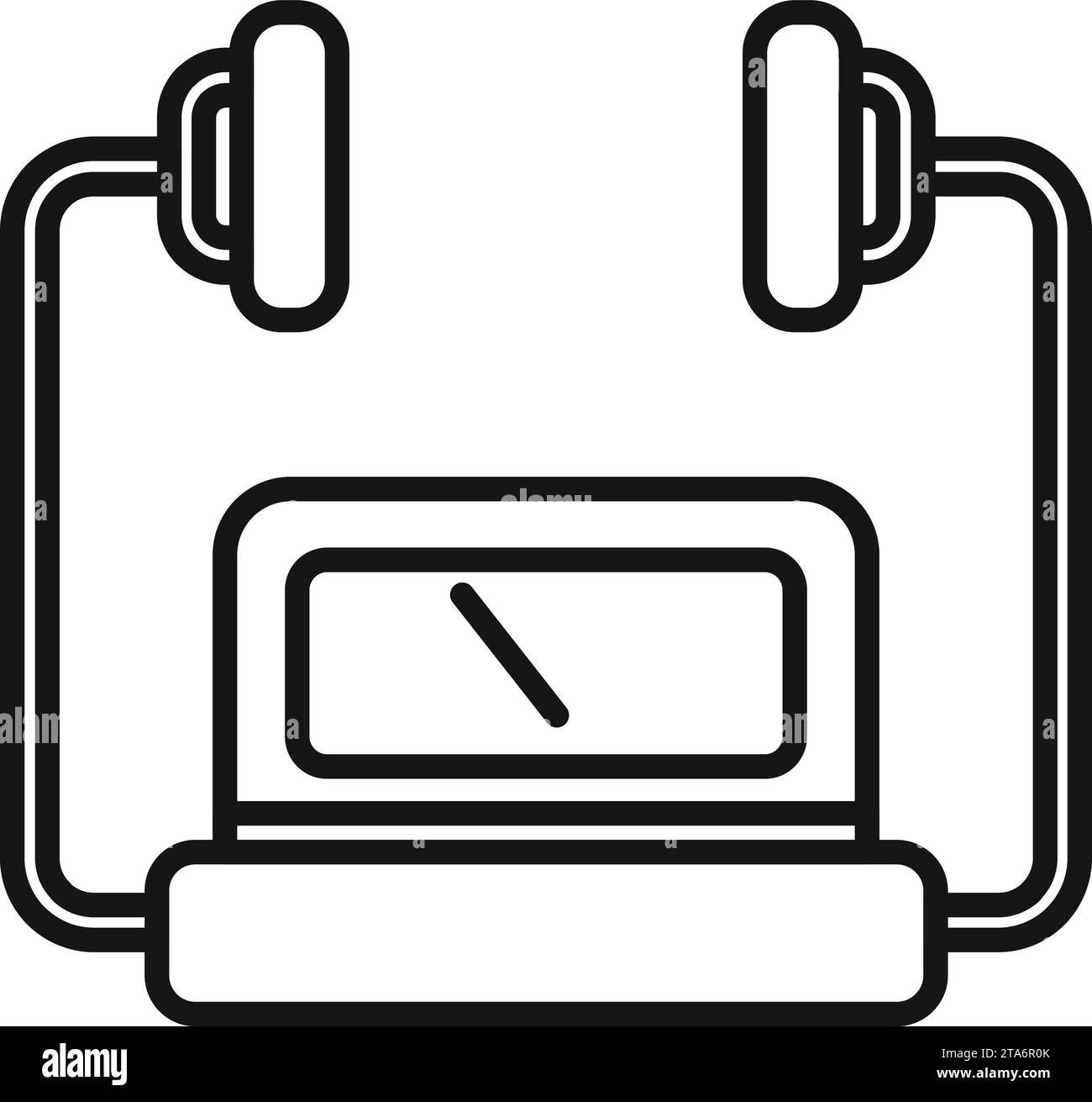 Modern defib icon outline vector. Portable medical device. Breath ...