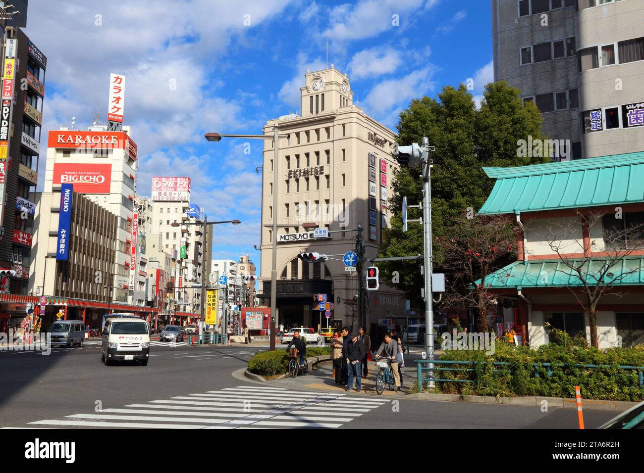 TOKYO, JAPAN - NOVEMBER 29, 2016: Street view in Hanakawado ...