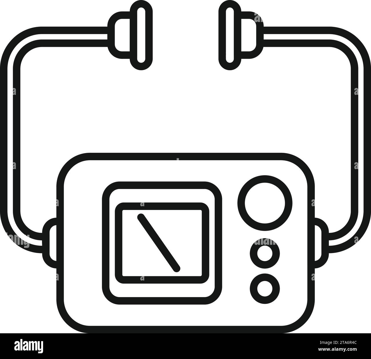 First aid kit defibrillator icon outline vector. Medical care. Person cardiac attack Stock ...