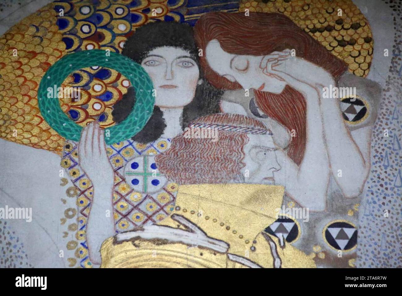 Beethoven Frieze: left wall (part 2, detail) 1901 by Gustav Klimt Stock ...