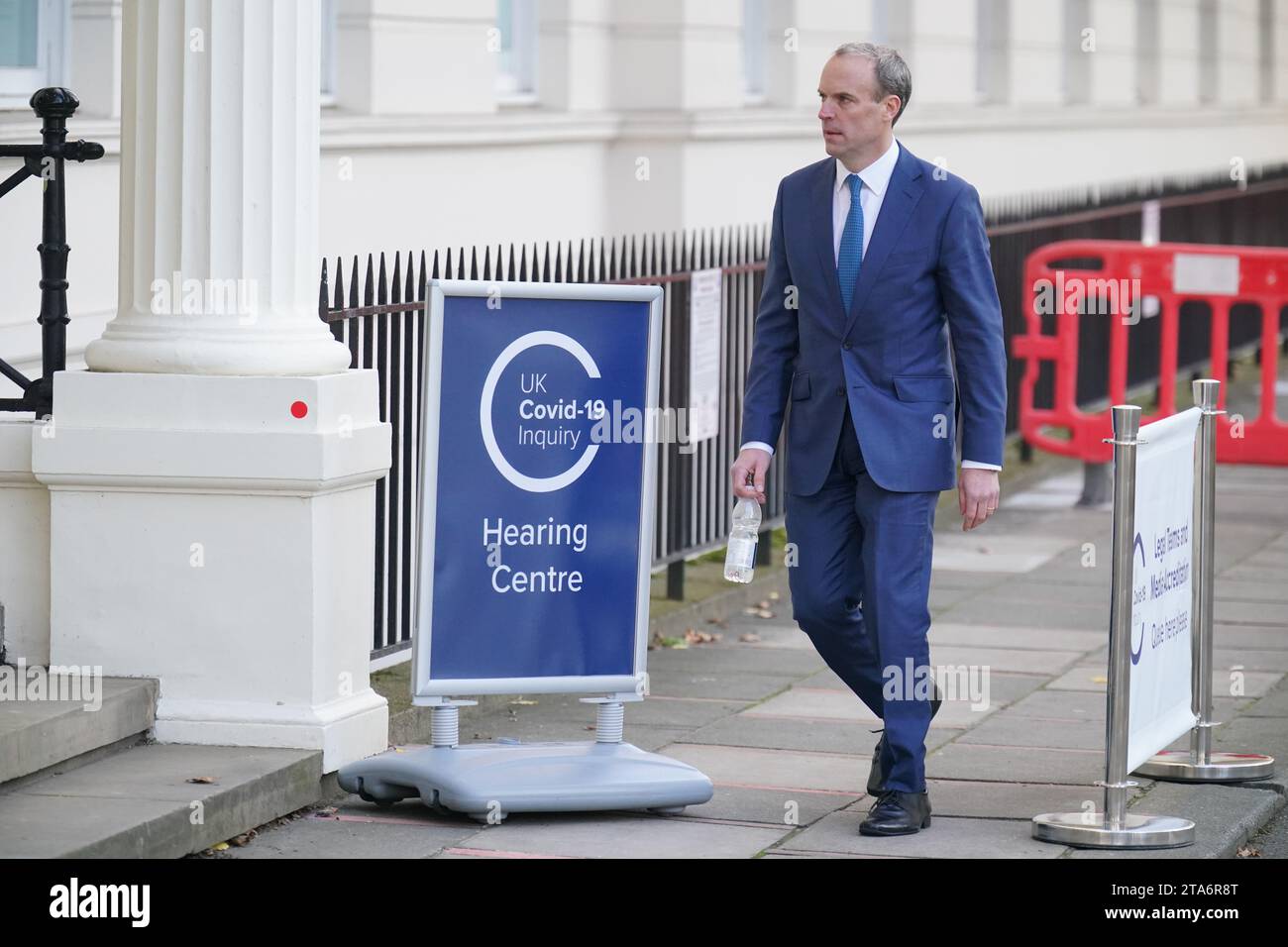 Former deputy prime minister Dominic Raab at Dorland House in London ...