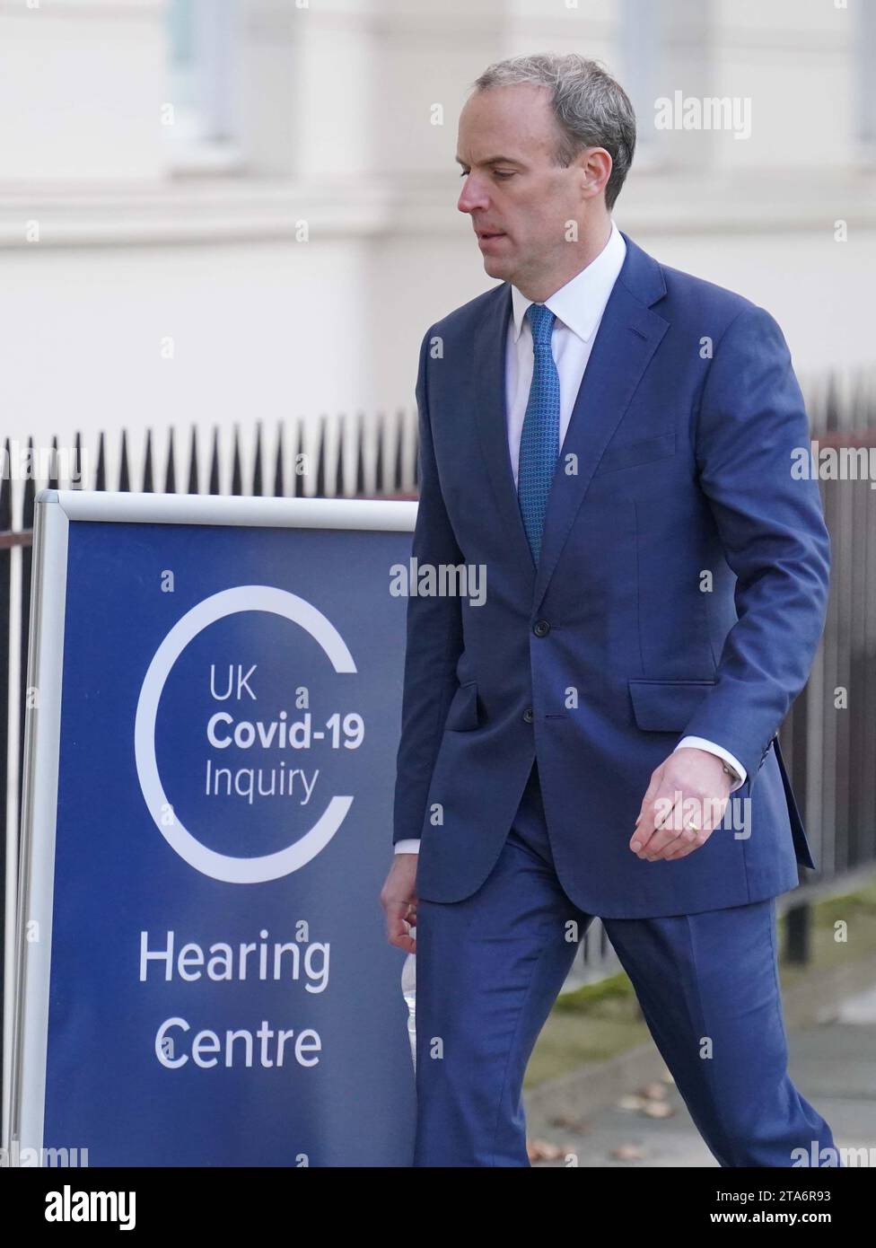 Former deputy prime minister Dominic Raab at Dorland House in London ...