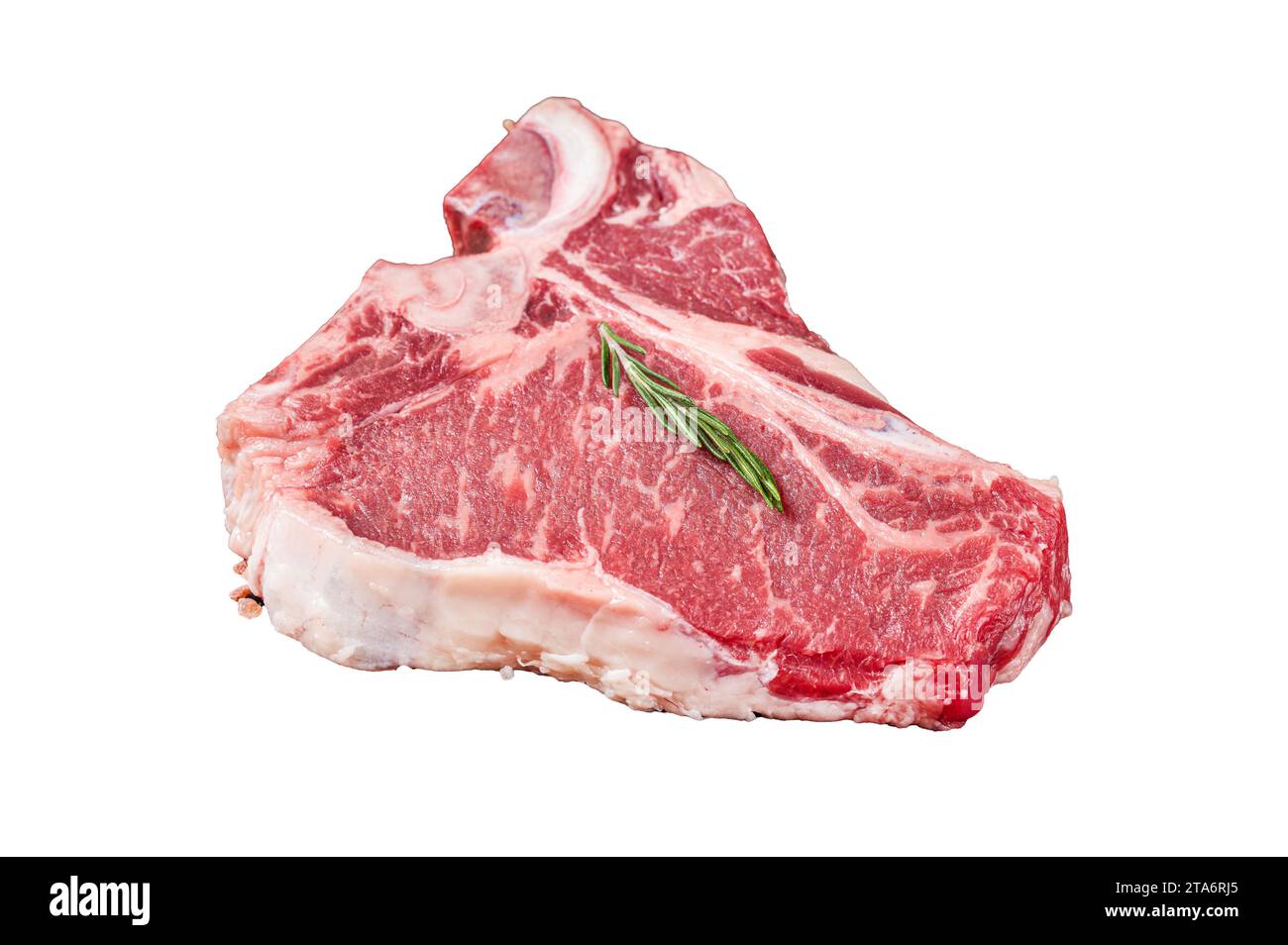 Raw T bone beef meat steak, porterhouse steak on butcher table with ...