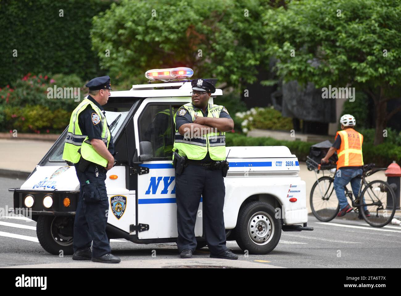 Police cars nypd on the streets of new york city hi-res stock ...