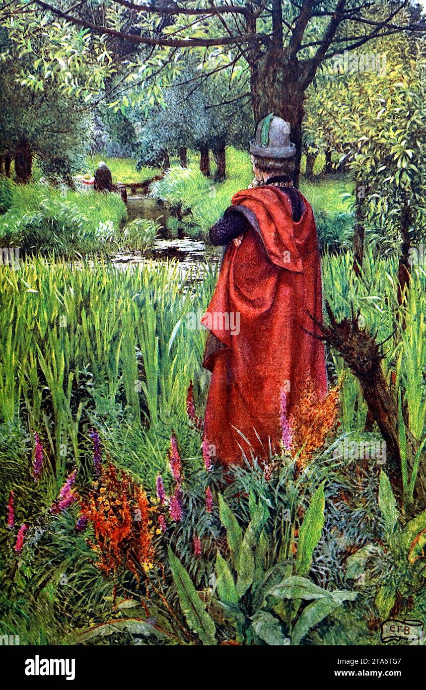 Elaine: Sir Lancelot bidding her farewell. Colour illustration, c1911 ...