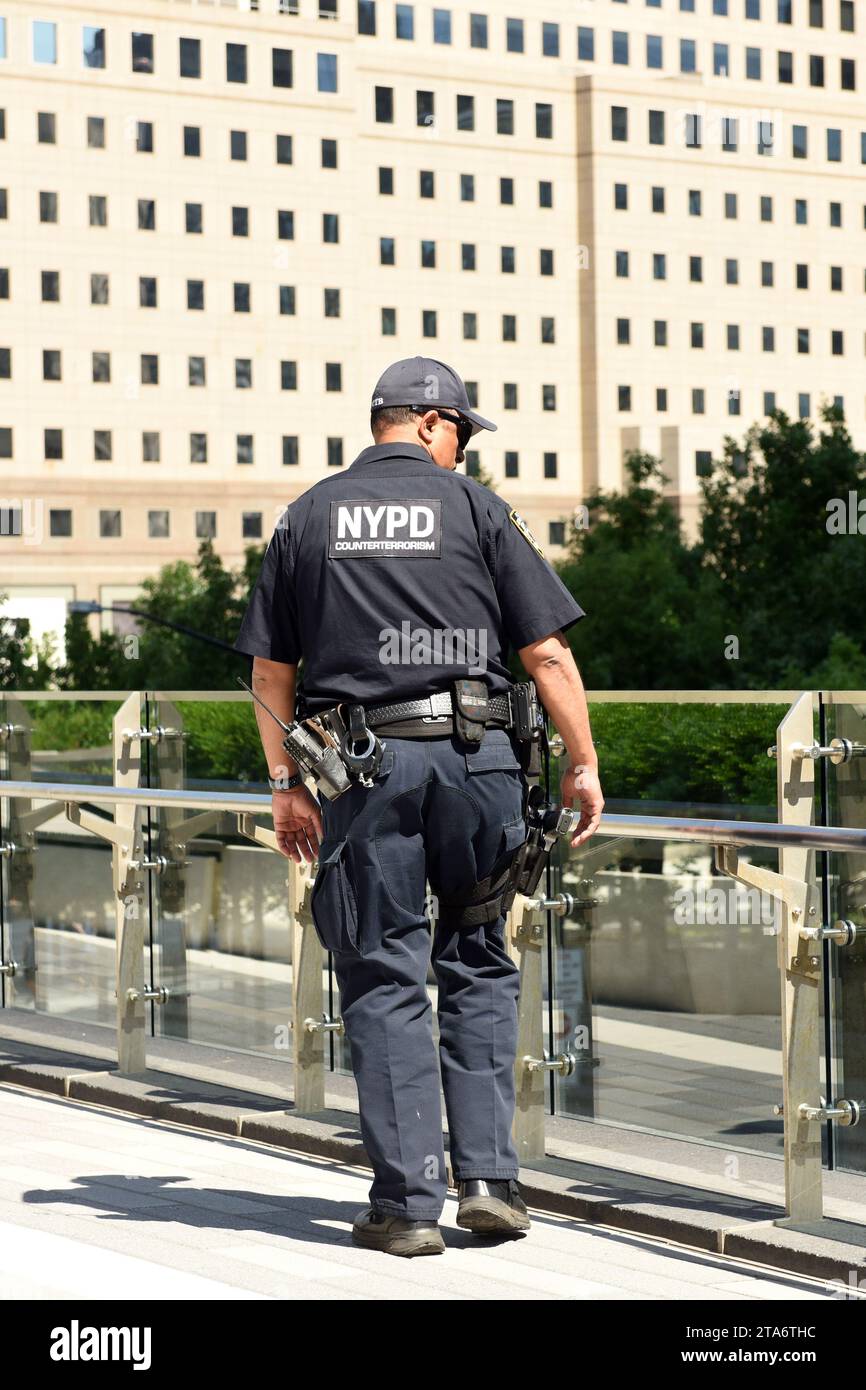 NEW YORK, USA - May 24, 2018: NYPD counter terrorism officer performing ...