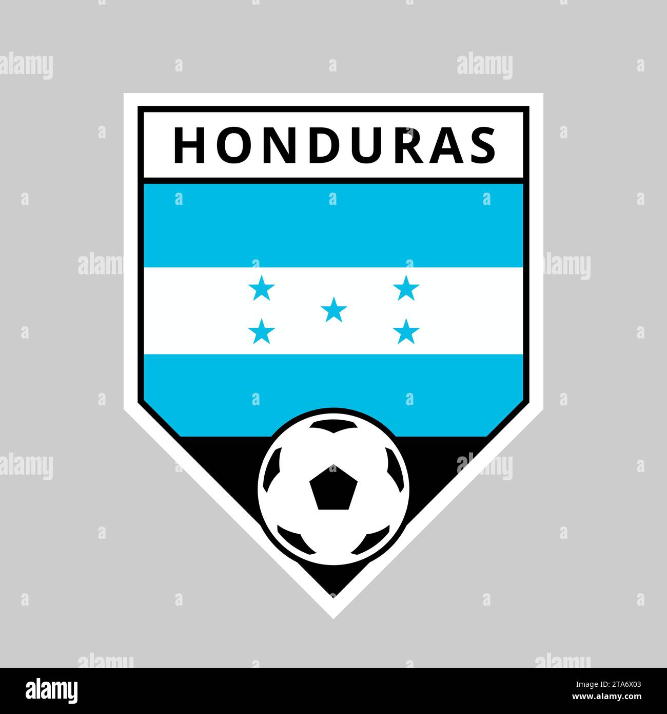 Illustration of Angled Shield Team Badge of Honduras for Football ...