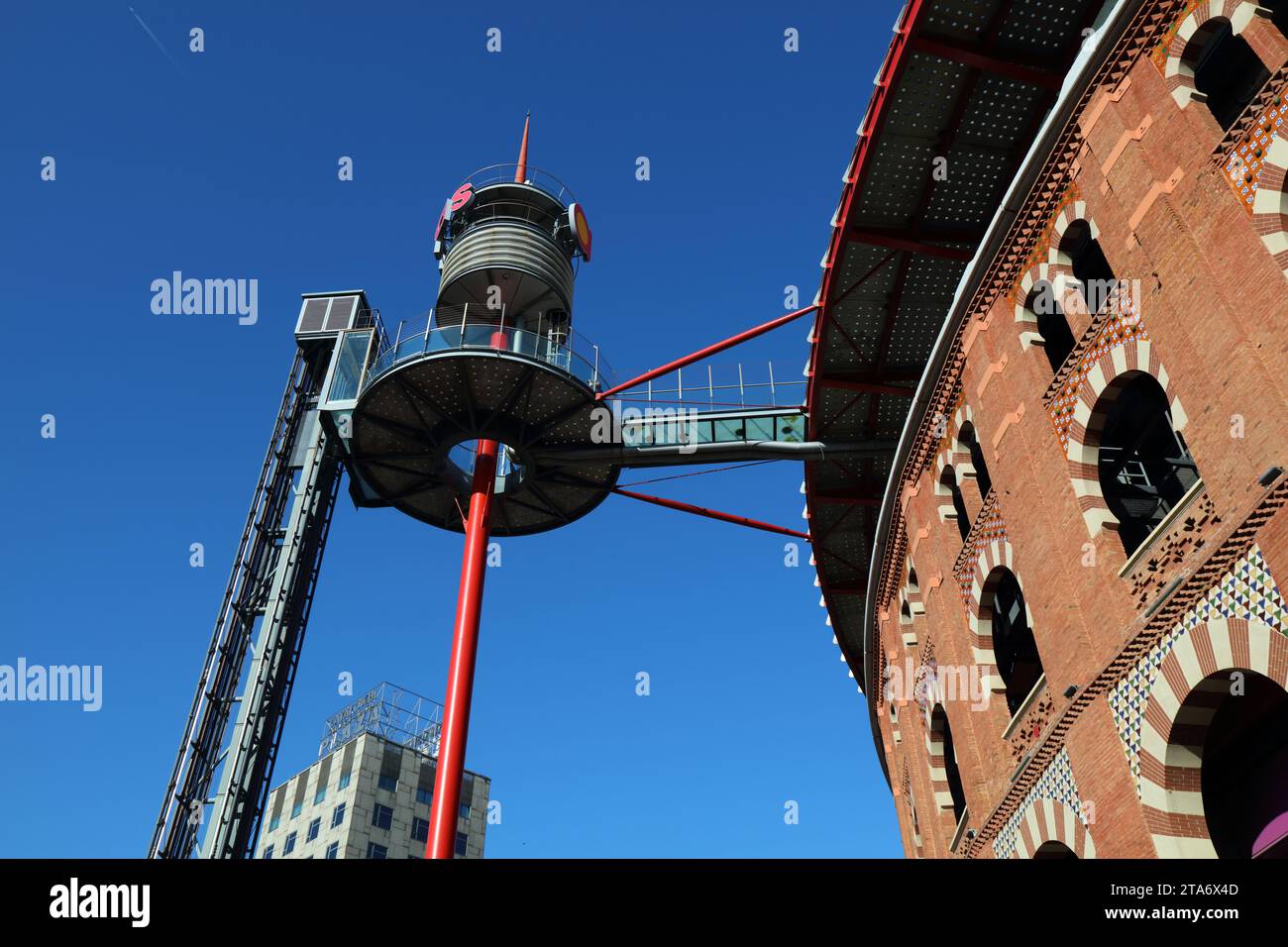 BARCELONA, SPAIN - OCTOBER 8, 2021: Arenas de Barcelona building in ...