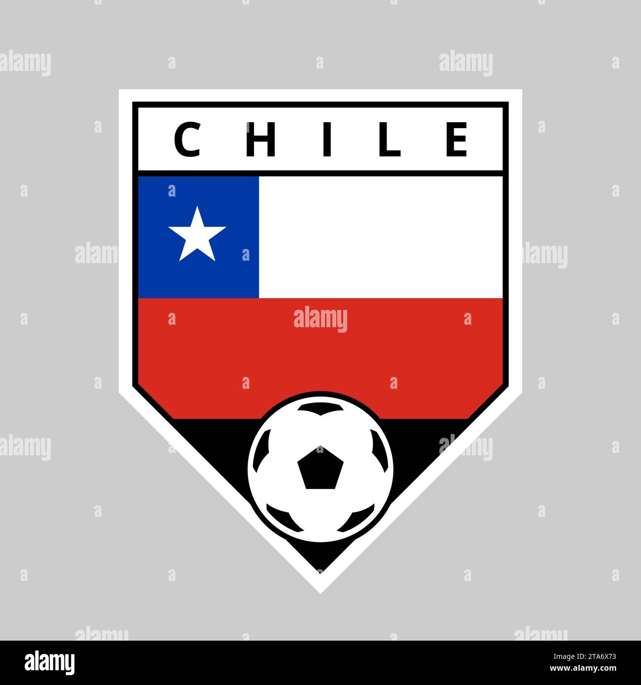 Illustration of Angled Shield Team Badge of Chile for Football ...