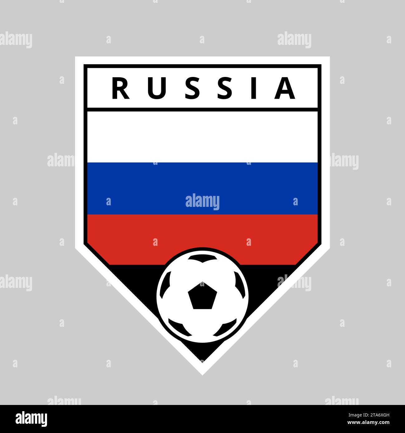 Illustration of Angled Shield Team Badge of Russia for Football ...