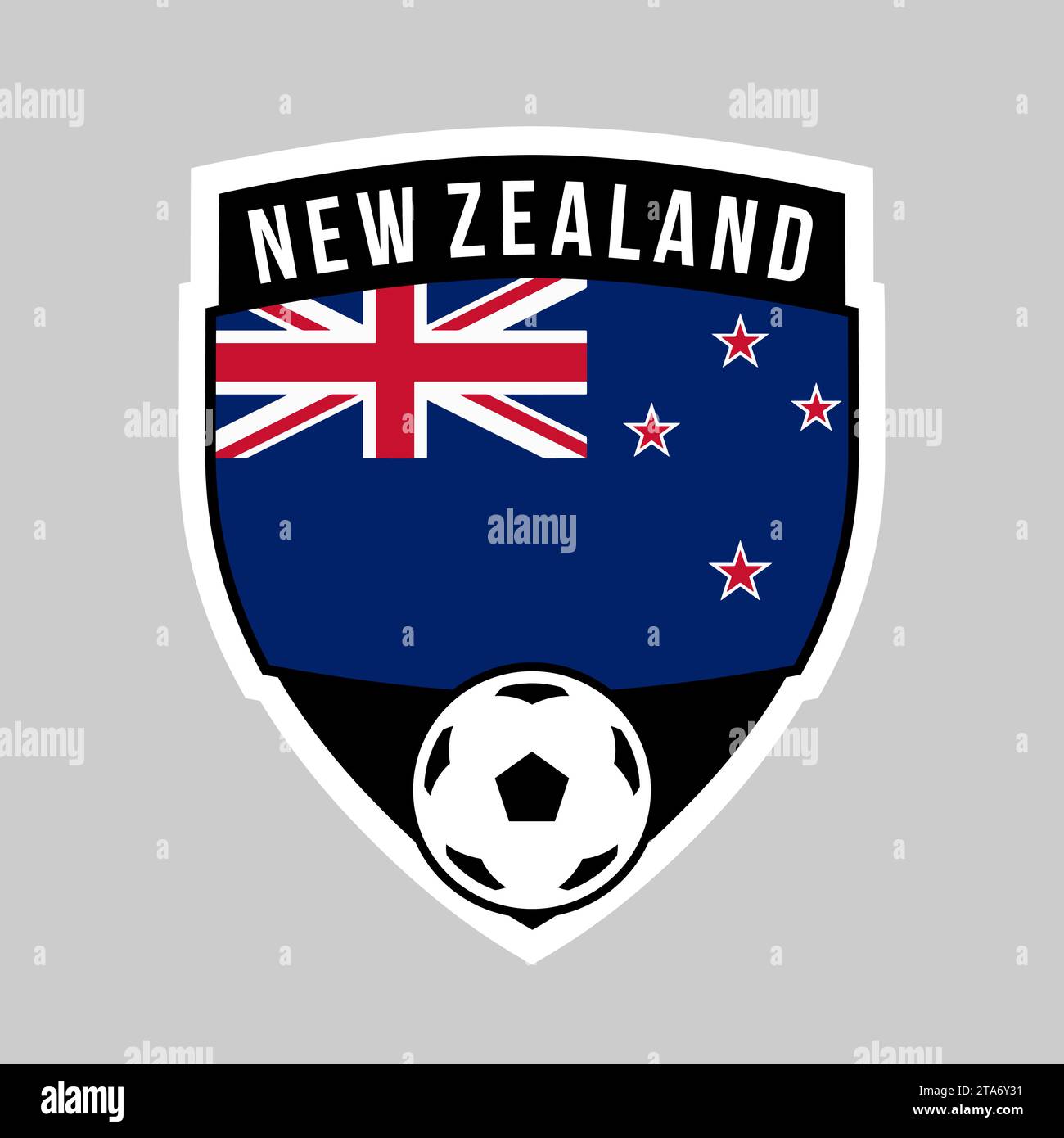 Illustration of Shield Team Badge of New Zealand for Football ...