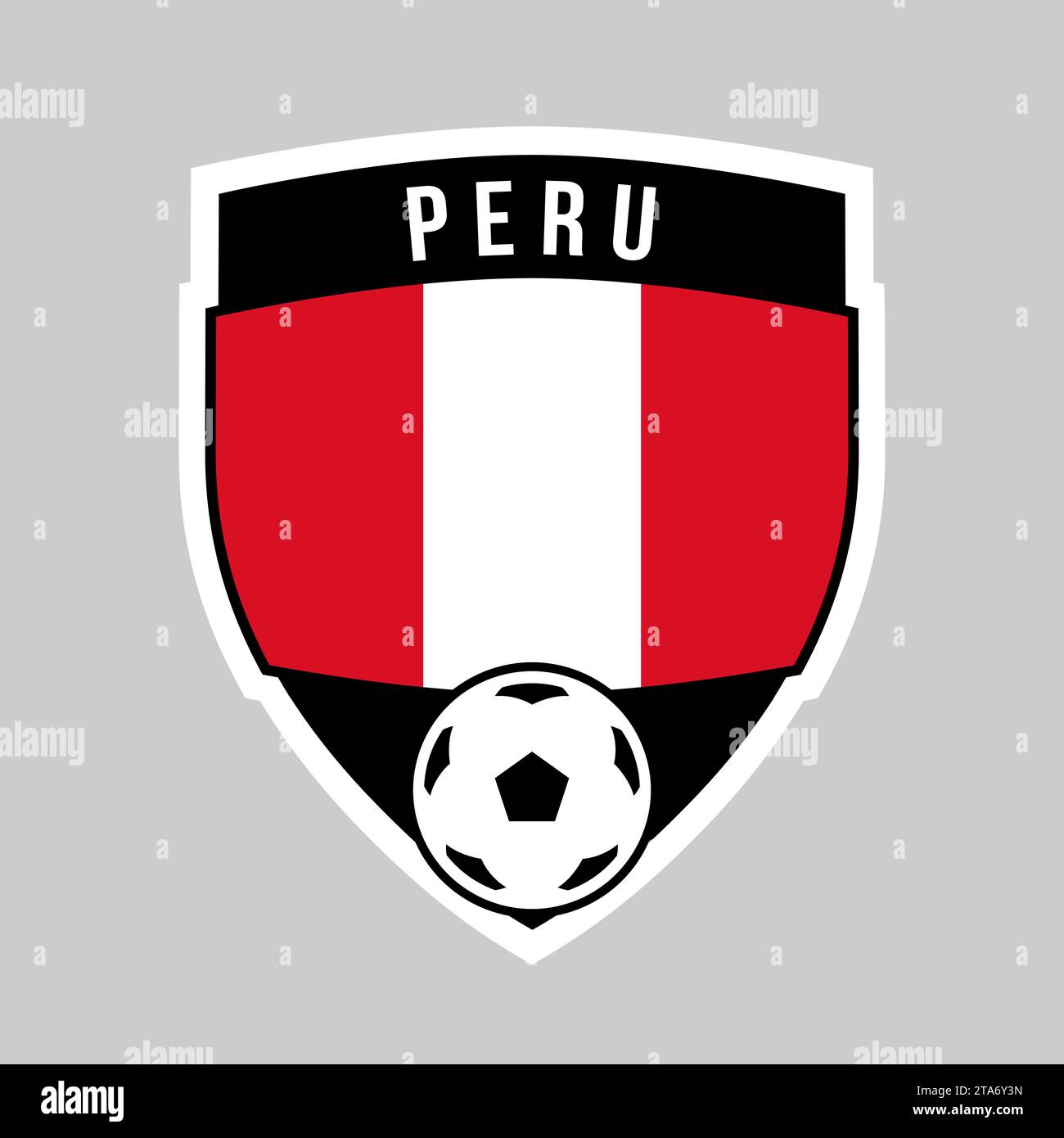 Illustration of Shield Team Badge of Peru for Football Tournament Stock ...