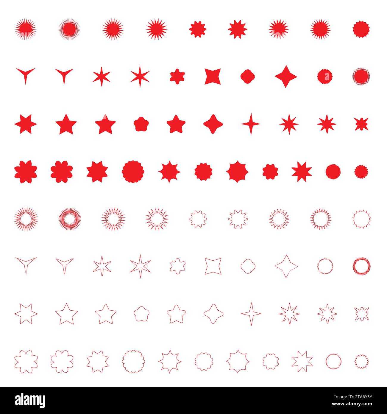 Set Of Red Starburst Badges Blank Discount Offer Price Stickers Offer Sale Tag Starburst