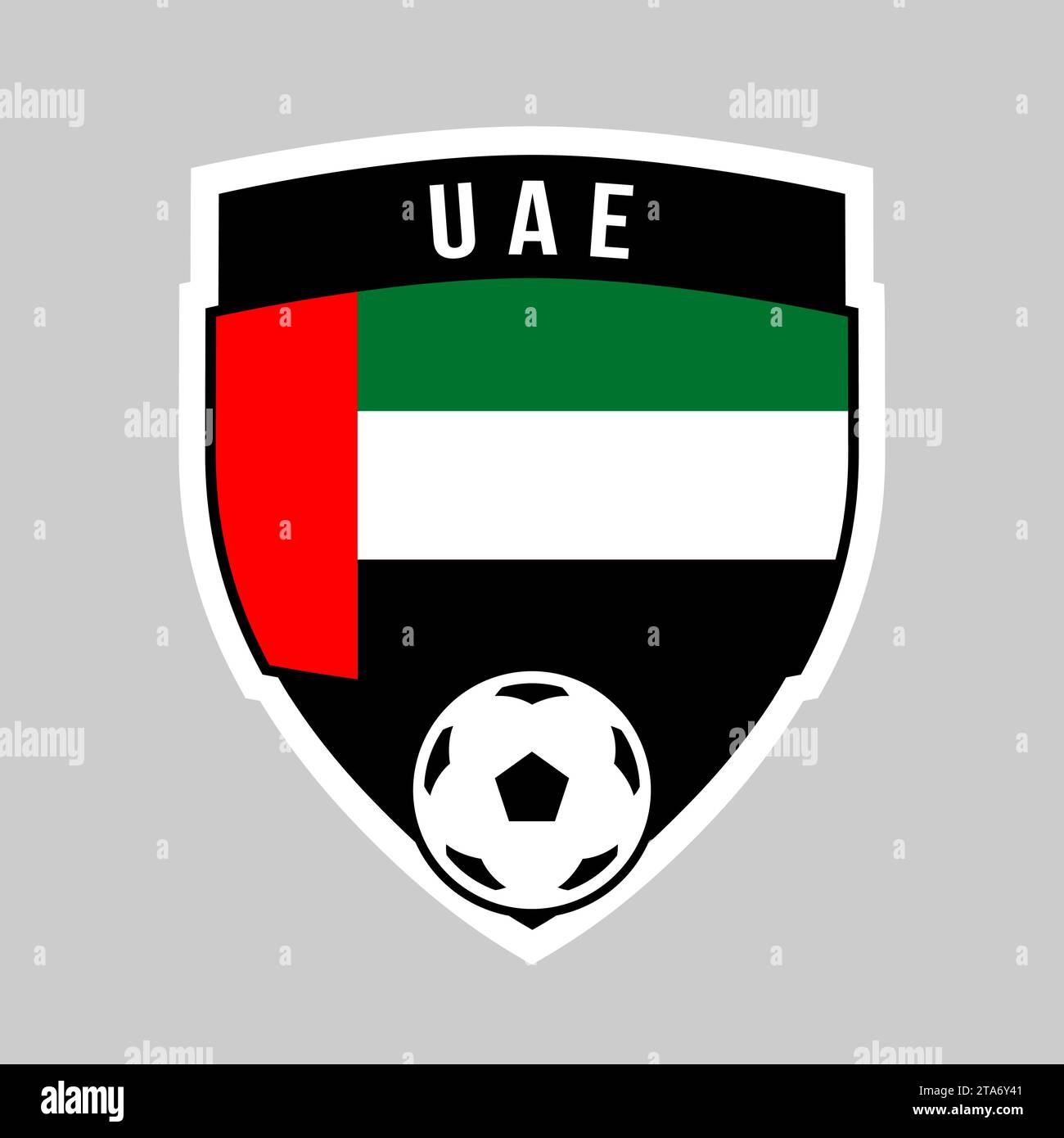Illustration of Shield Team Badge of United Arab Emirates for Football ...