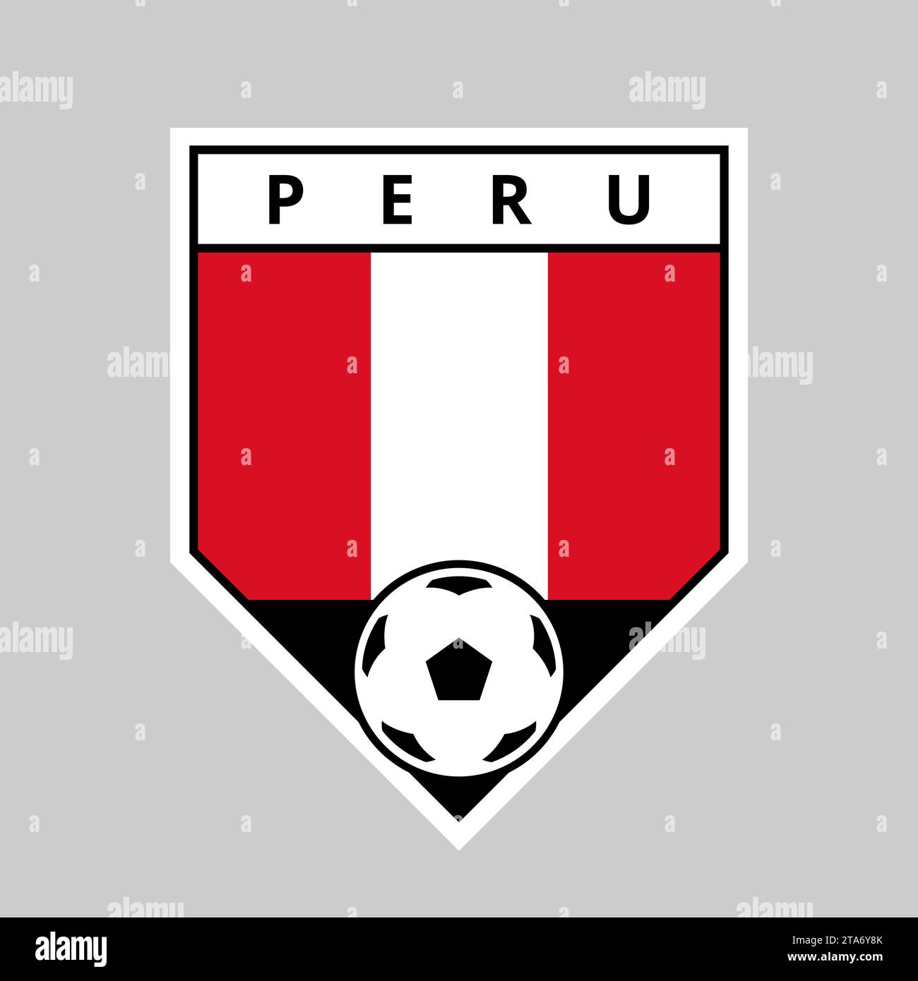 Illustration of Angled Shield Team Badge of Peru for Football ...
