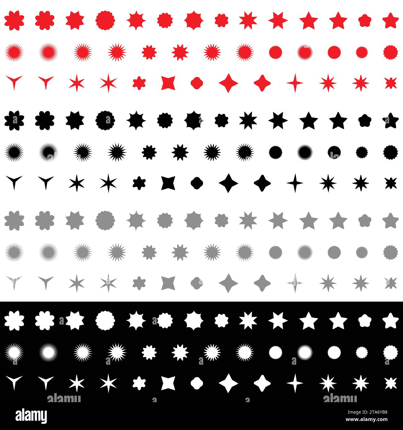 Set of red starburst badges. Blank discount offer price stickers, offer ...