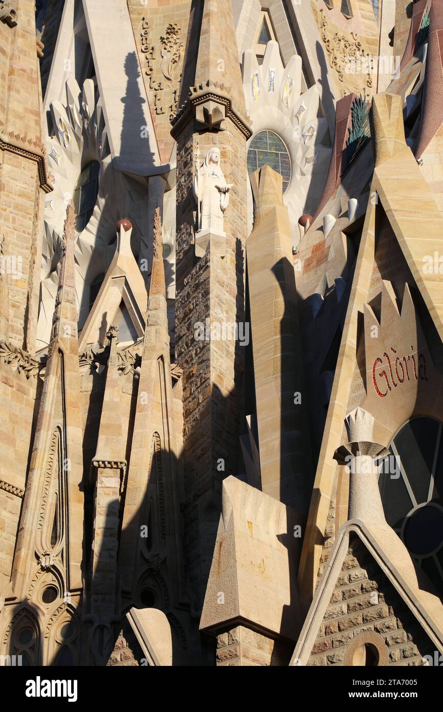 Barcelona Sagrada Familia church architecture detail close-up. Landmark ...