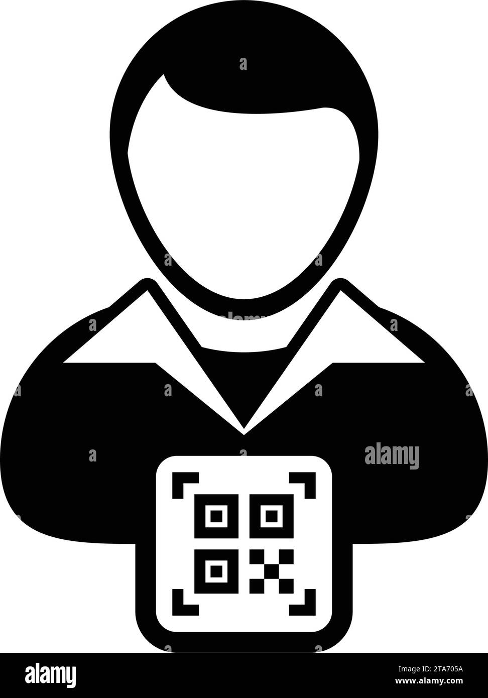 Digital id icon avatar with qr code for biometric identity in vector ...
