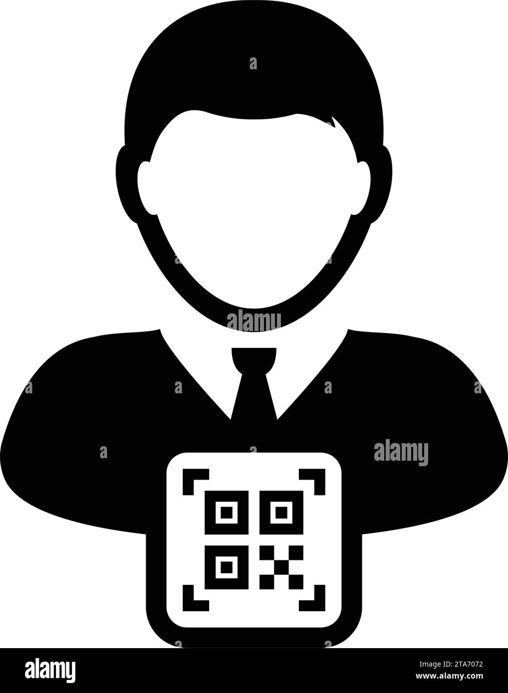 Digital id icon avatar with qr code for biometric identity in vector ...