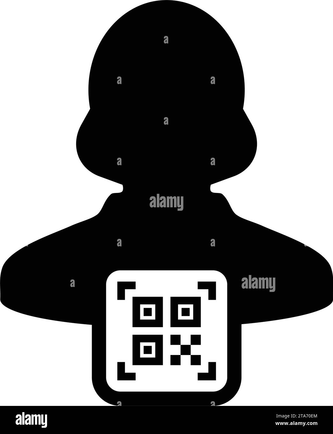 Digital id icon avatar with qr code for biometric identity in vector ...