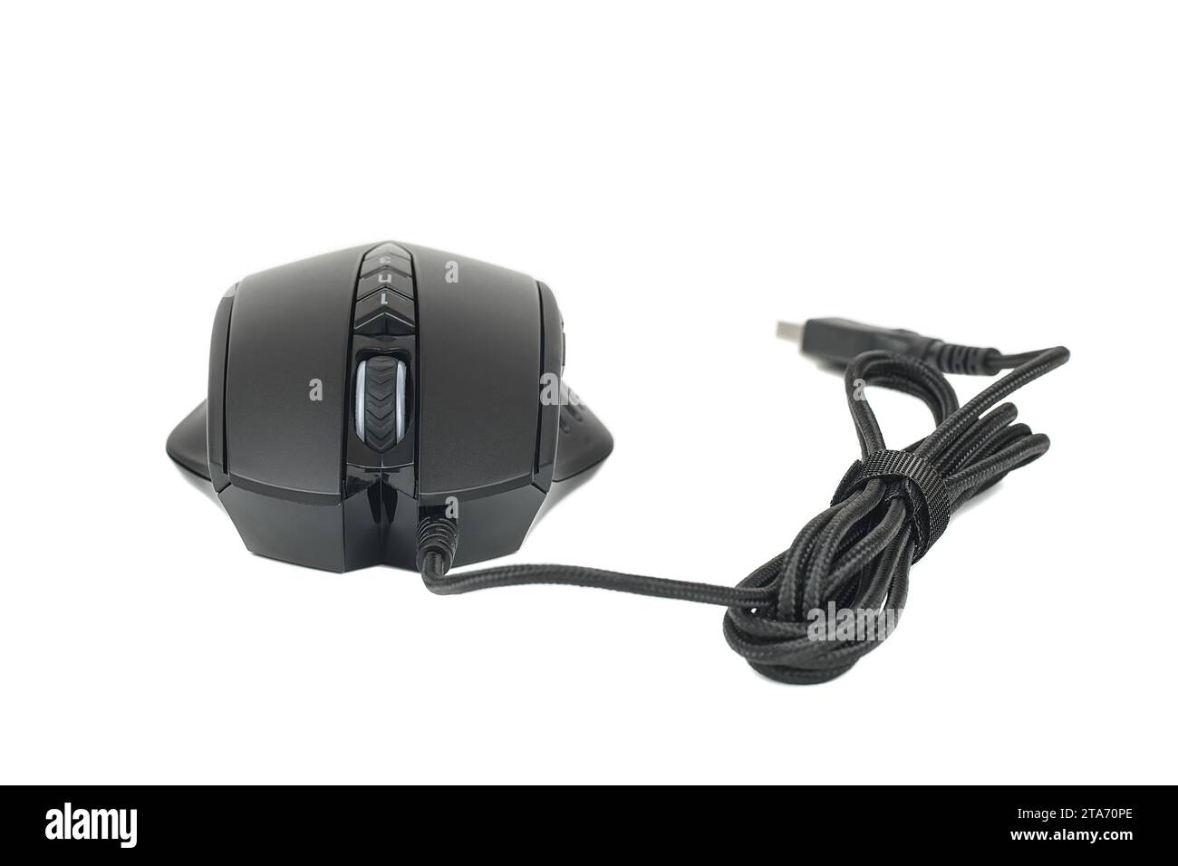 black computer mouse isolated on white background Stock Photo - Alamy