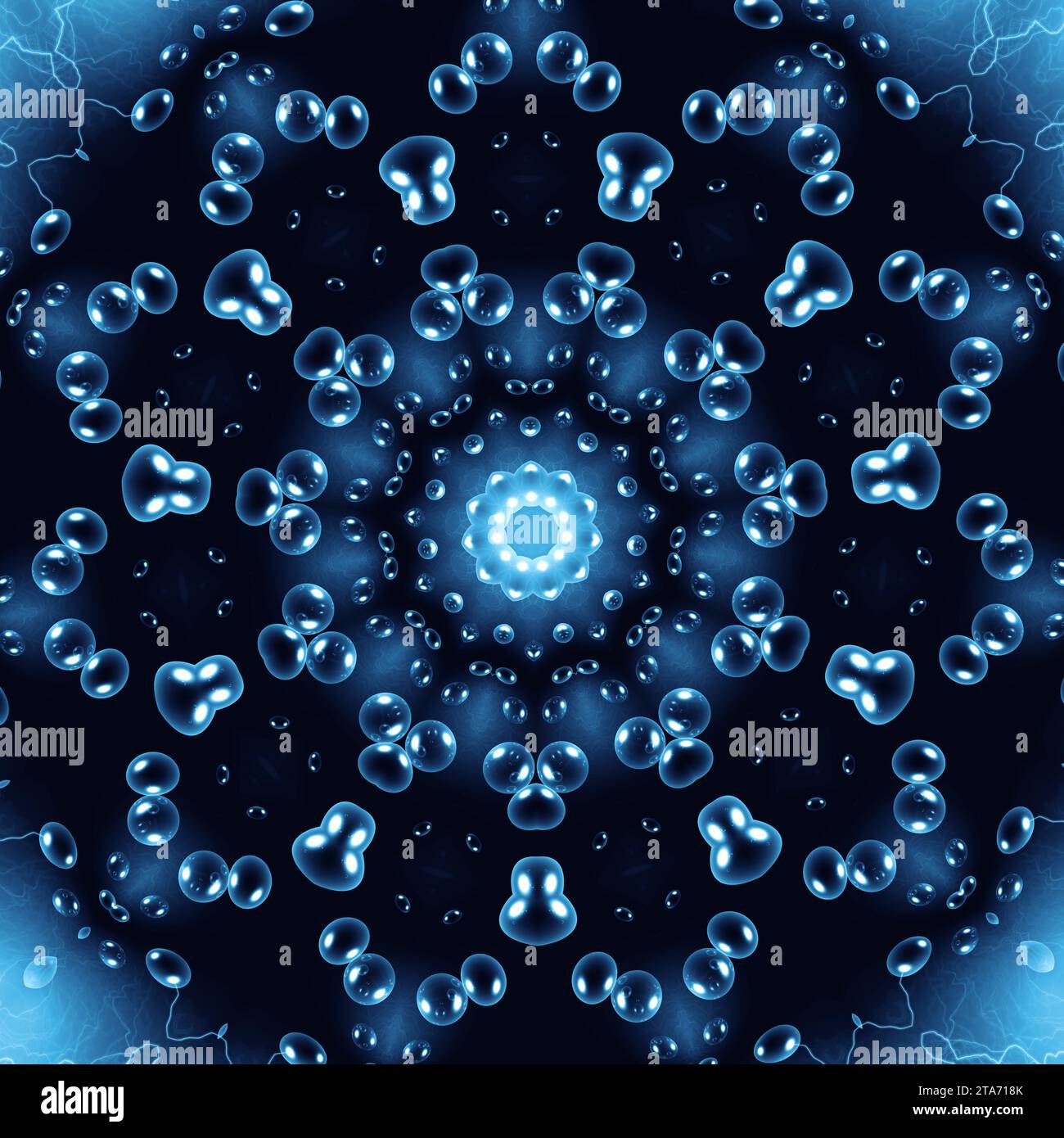 Abstract magic blue pattern with transparent bubbles Stock Photo - Alamy