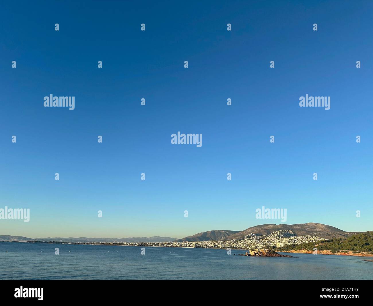 Landscape of Kavouri beach, Vouliagmeni, Greece Stock Photo - Alamy