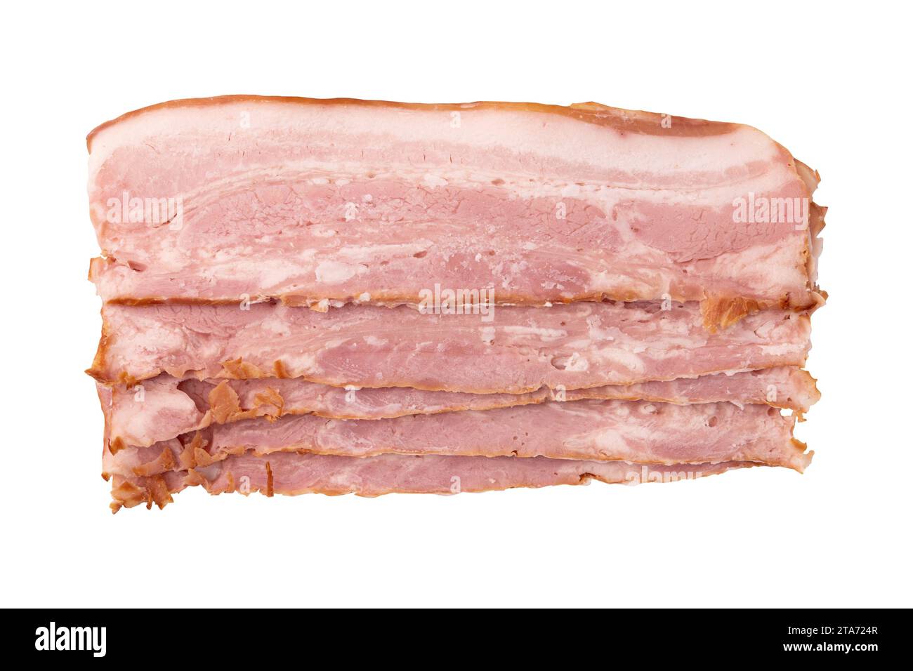 raw smoked bacon isolated, streaky brisket slices, fresh thin sliced ...
