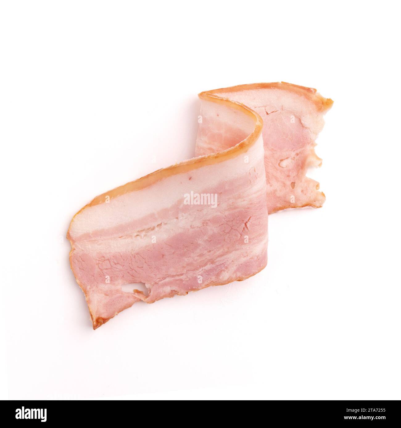 raw smoked bacon isolated, streaky brisket slice, fresh thin sliced ...