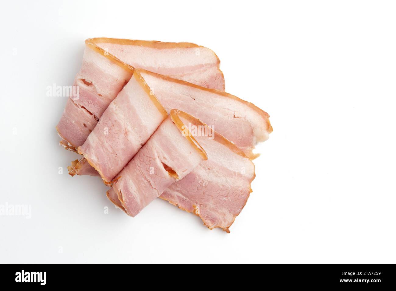 three raw smoked bacon isolated, streaky brisket slices, fresh thin ... three raw smoked bacon isolated, streaky brisket slices, fresh thin ...