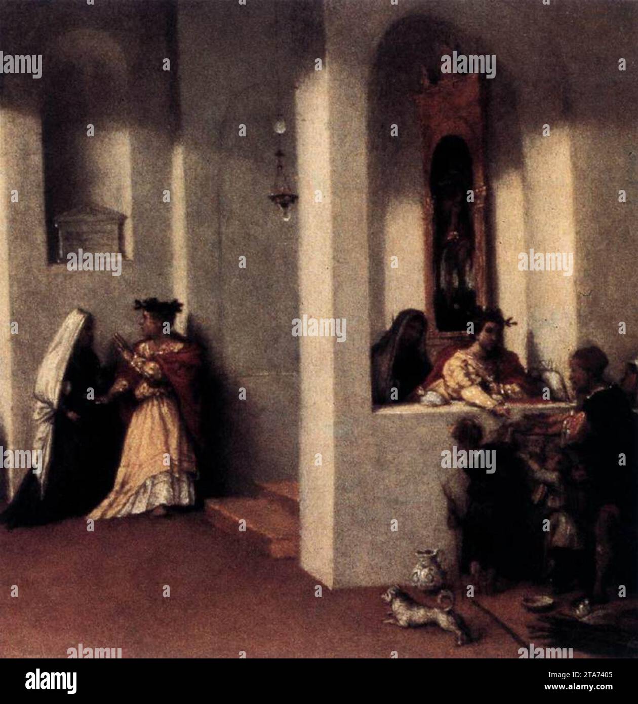 St Lucy at the Tomb of St Agatha (detail) 1532 by Lorenzo Lotto Stock Photo - Alamy