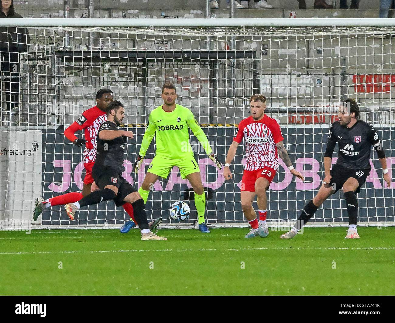 Freiburg, Deutschland. 28th Nov, 2023. Dominic Baumann (Hallescher FC ...