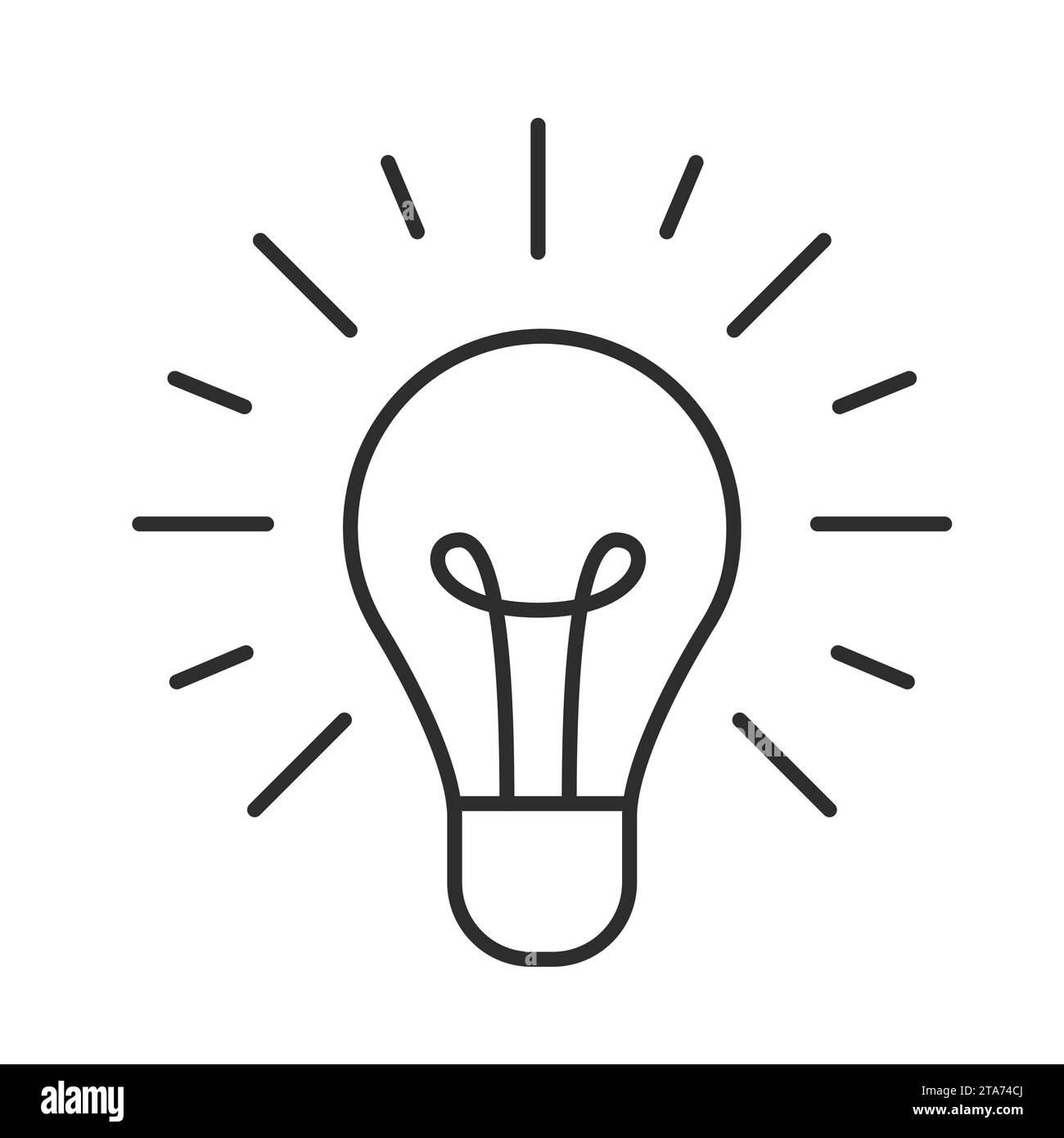 Lamp line icon. Lightbulb outline pictogram Stock Vector Image & Art ...