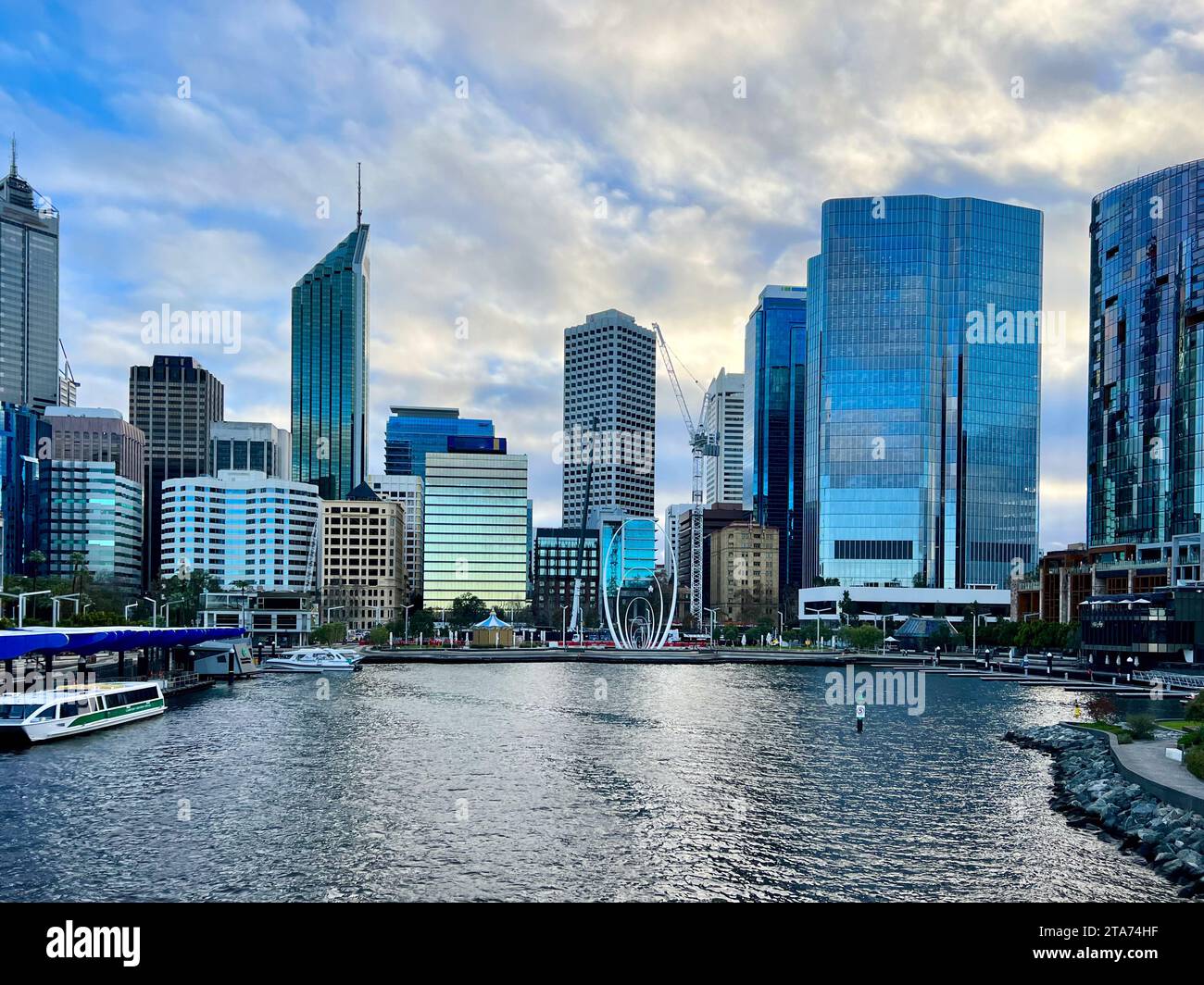 City skyline at Elizabeth Quay, Perth, Western Australia, Australia ...
