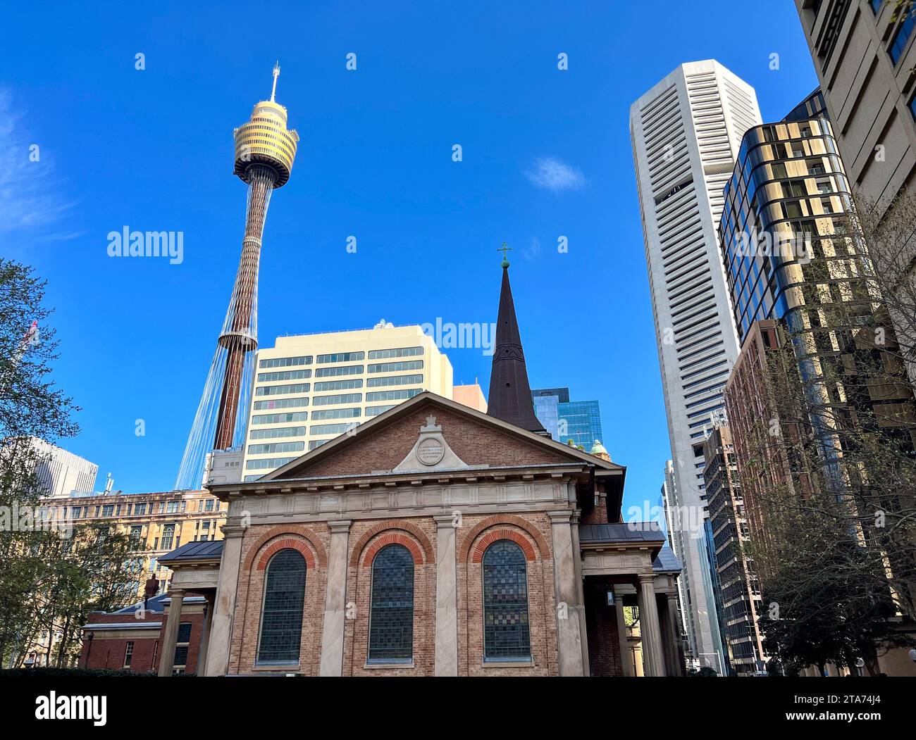 Central Business District skyline with Sydney Tower Eye (Centre Point ...