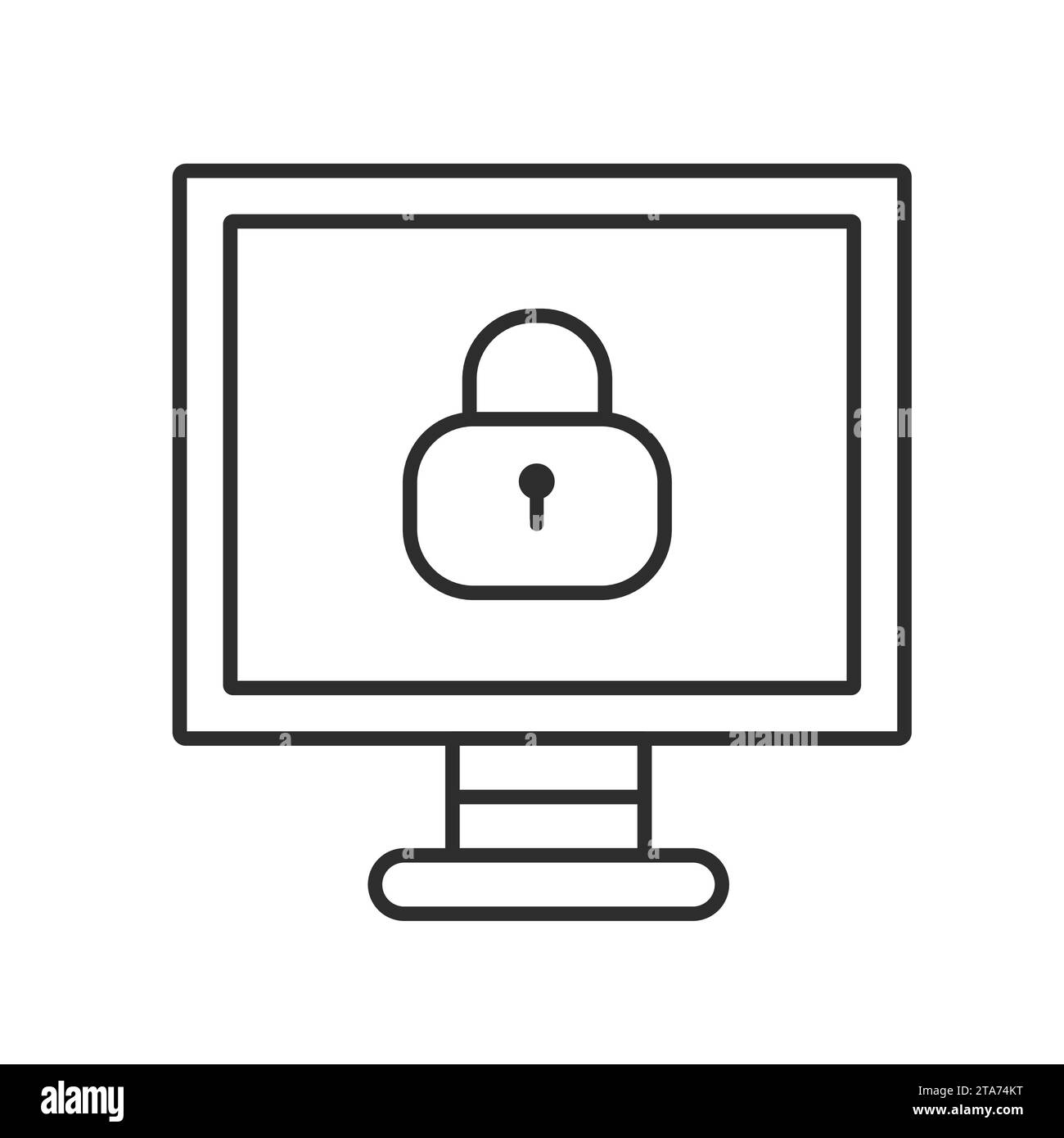 Cyber security computer icon. Padlock key Stock Vector Image & Art - Alamy