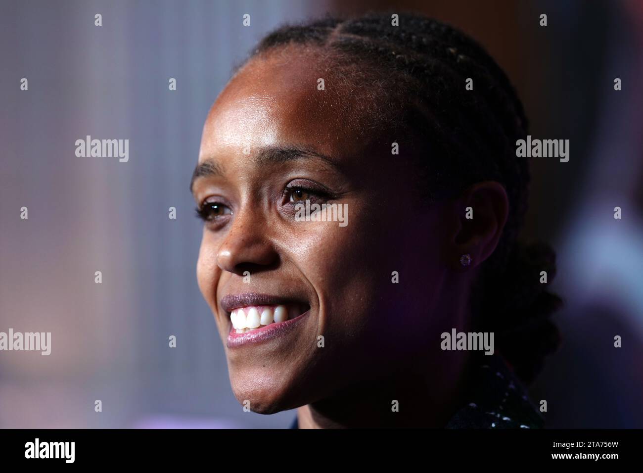 Boxer Natasha Jonas during a press conference at the Andaz London ...