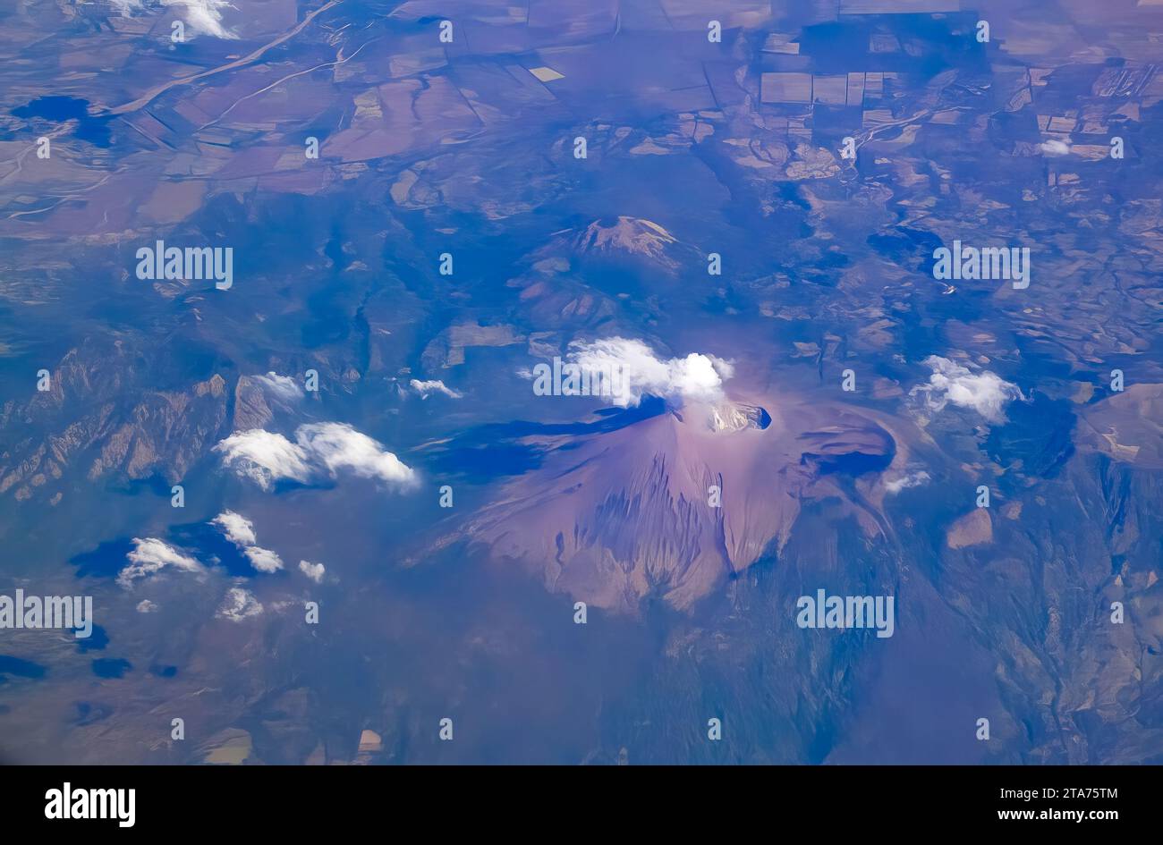 Aerial view of smoke coming out of a Volcano, Nicaragua Stock Photo - Alamy