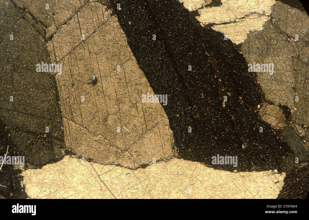 Magnesite is a magnesium carbonate mineral. Photomicrograph, thin ...