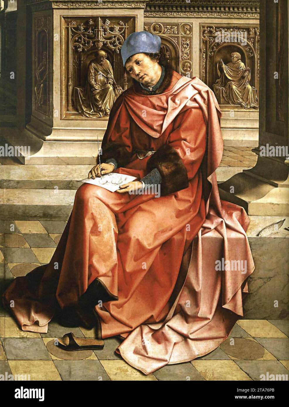 St Luke Drawing the Virgin (detail) c. 1515 by Jan Gossart Stock Photo - Alamy